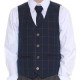 Boys Navy Red Check Waistcoat Set - childrensspecialoccasionwear.co.uk