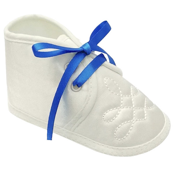 Boys Ivory Satin Shoes | Ivory Blue Shoes ...
