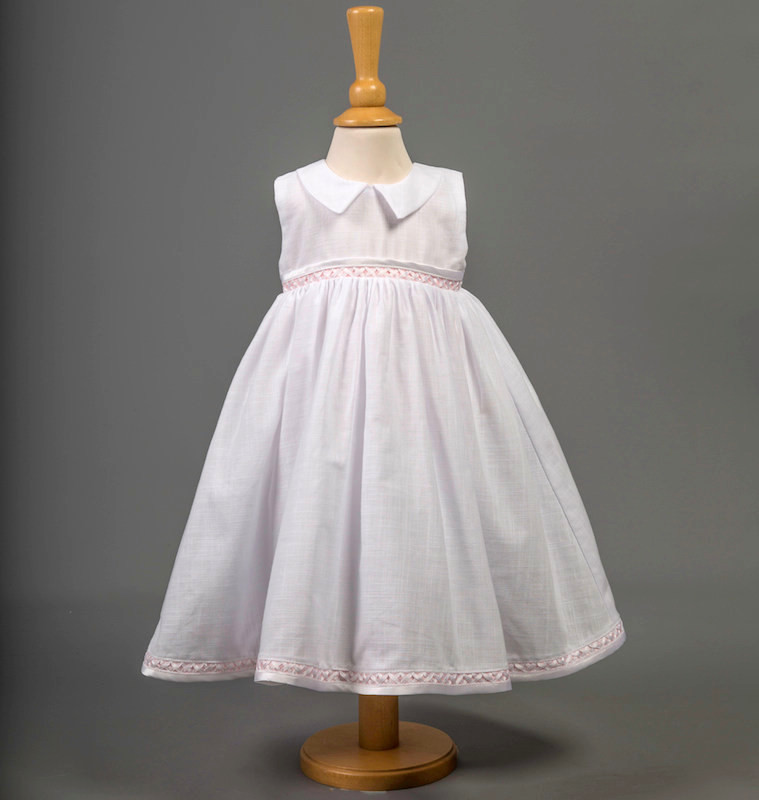 Davina by Millie Grace - Baby Girls White & Pink Cotton Dress ...