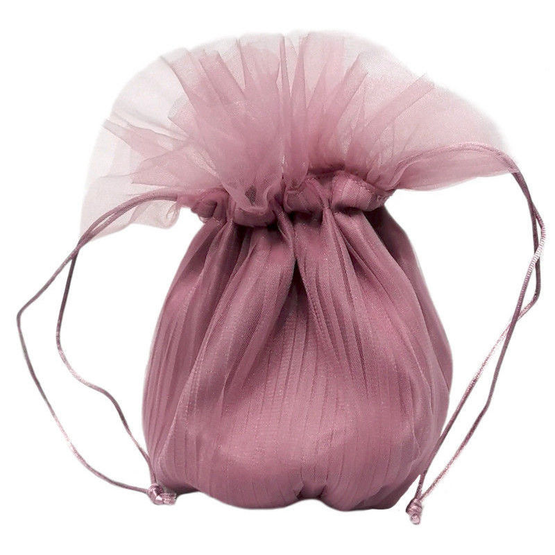 Girls Dusky Pink Organza Dolly Bag | Flower Girl Bag ...