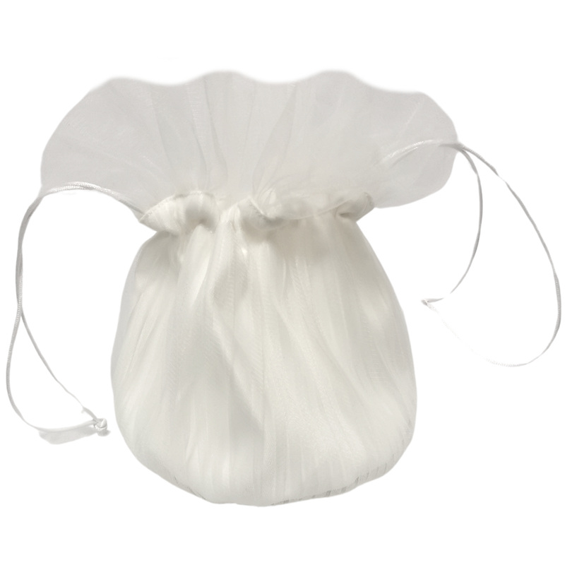 Girls Light Ivory Organza Dolly Bag | Flower Girl Bag | Communion Bag ...