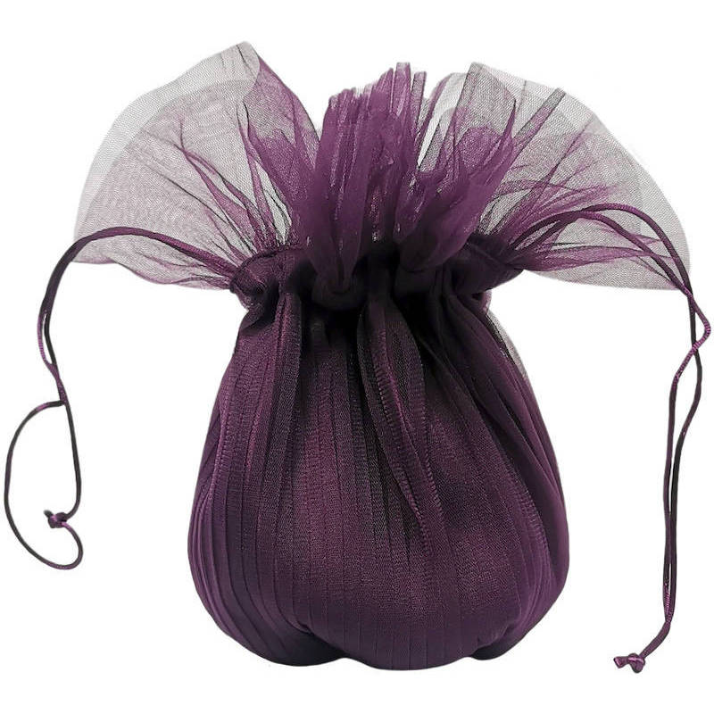 Girls Plum Organza Dolly Bag | Flower Girl Bag ...