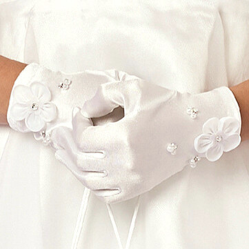 Childrens ivory lace gloves store
