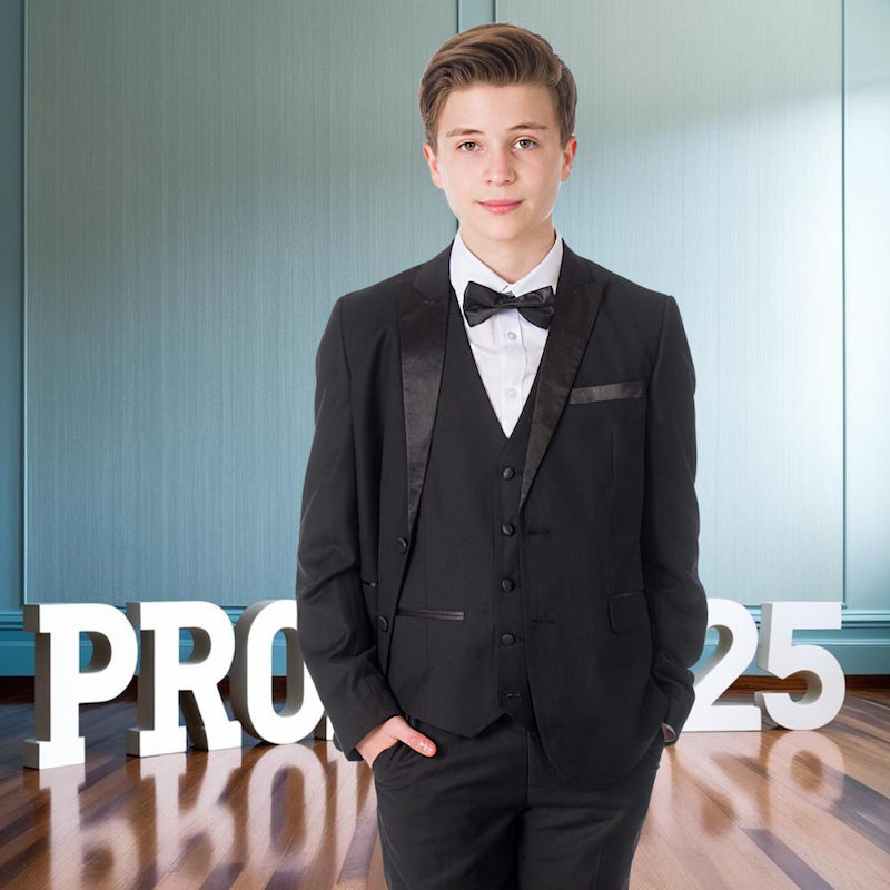 Black Tuxedo Slim Fit Three Piece Teen Prom Suit | Prom Suit ...