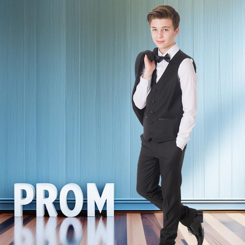 Black Tuxedo Slim Fit Three Piece Teen Prom Suit | Prom Suit ...