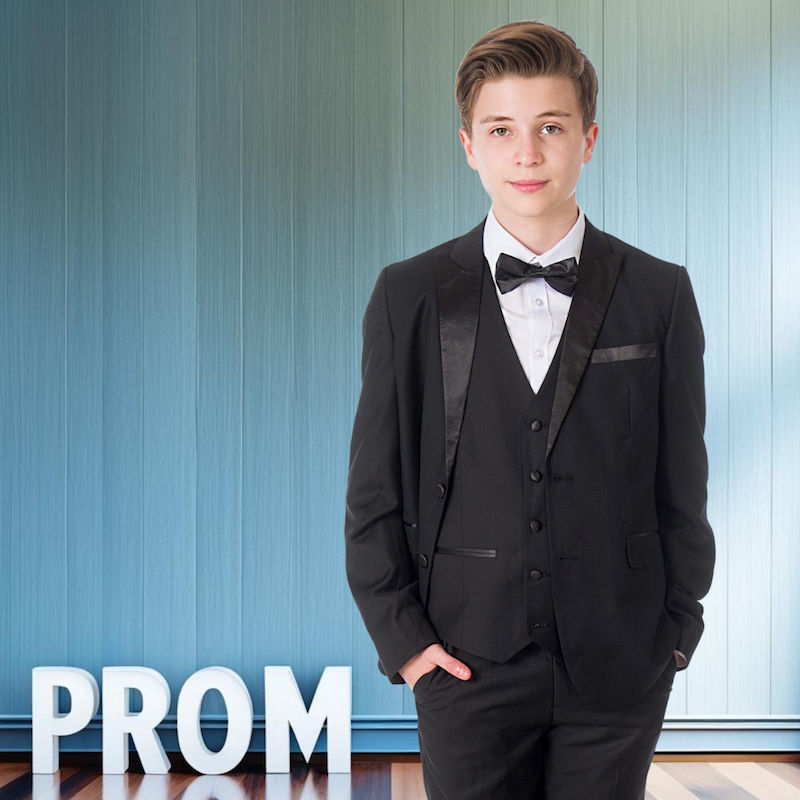 Black Tuxedo Slim Fit Three Piece Teen Prom Suit | Prom Suit ...