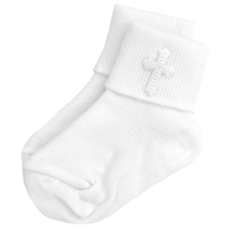 Baby Boys White Christening Cross Socks - childrensspecialoccasionwear ...