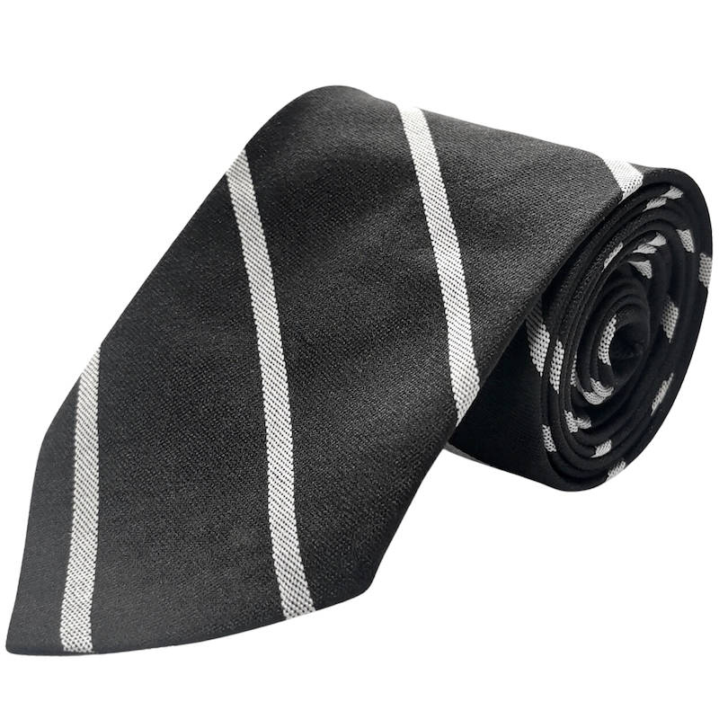 Boys Black & White Striped Full Tie | Older Boys Tie 7-16 Years ...