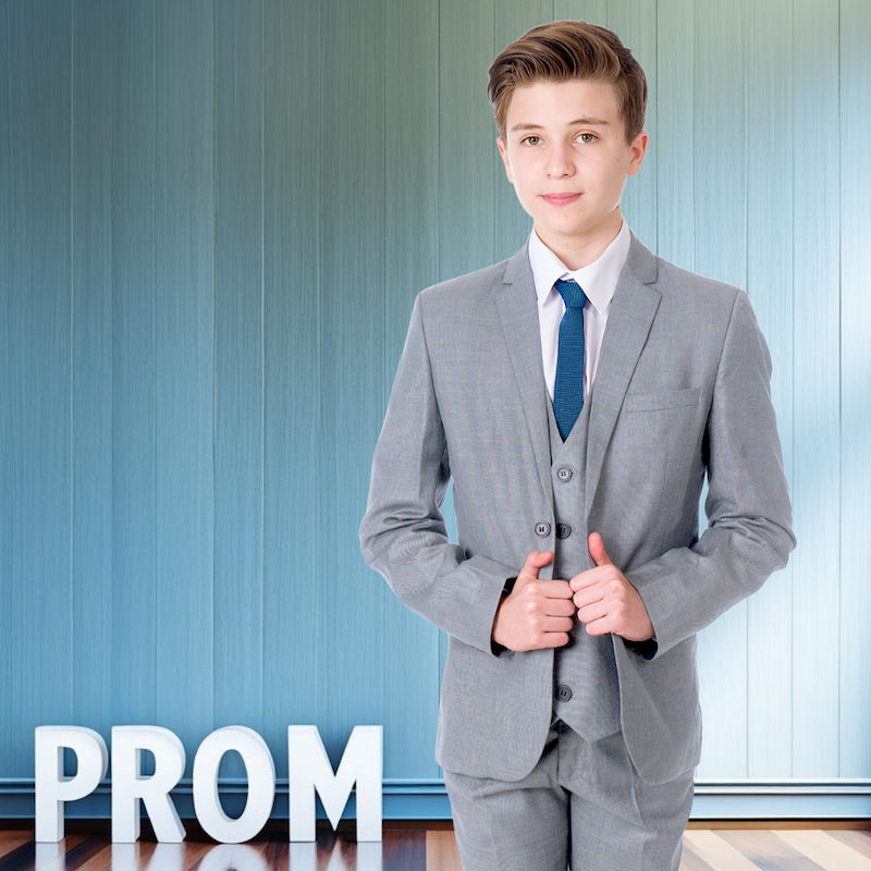 Cool Light Grey Slim Fit Three Piece Teen Prom Suit | Prom Suit ...