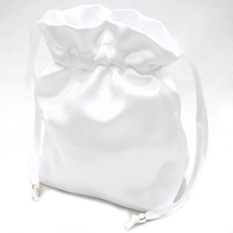 Girls White Plain Duchess Satin Dolly Bag | Wedding Bag | Communion Bag ...