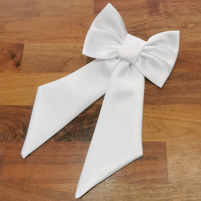 Girls White Duchess Satin Communion Hair Bow by Millie Grace ...